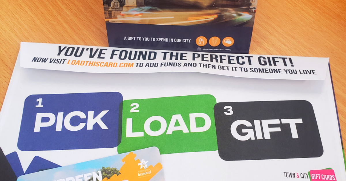 A NEW WAY TO BUY THE ABERDEEN GIFT CARD - PICK, LOAD AND GIFT